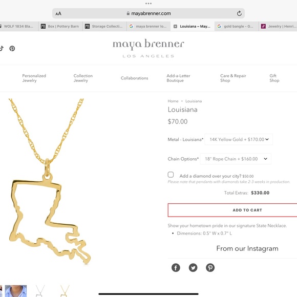 Maya Brenner | Jewelry | Maya Brenner 4k Gold Louisiana Necklace | Poshmark